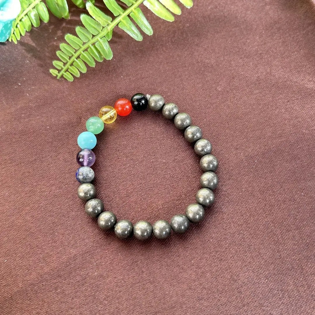 7 Chakra with Pyrite Bracelet – Abundance & Protection | World of Oorja ...